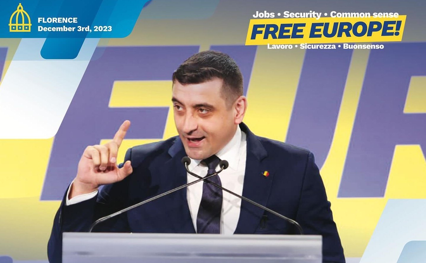George Simion, discurs în italiană, la congresul extremiștilor din UE ...