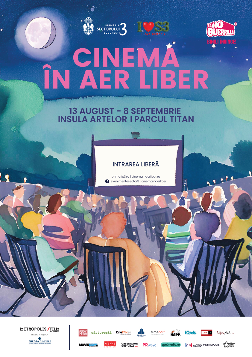 Cinema în aer liber, între 13 august și 8 septembrie, în Parcul Titan ...
