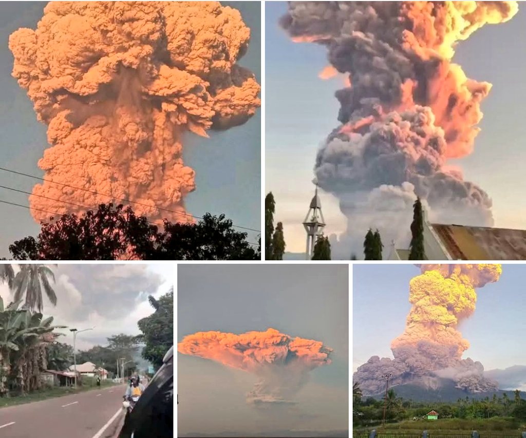 Vulcanul Lewotobi din Indonezia a erupt. Coloana de cenușă s-a ridicat până la 10.000 de metri ...
